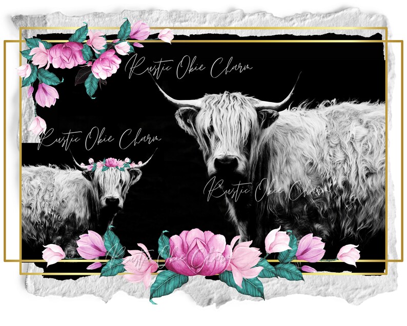 Cow SUBLIMATION TRANSFER Ready to Press Transfer Country - Etsy