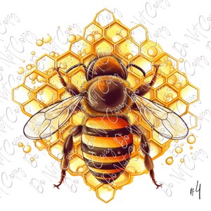 Bee, SUBLIMATION TRANSFER, Ready to Press Transfer, Watercolor, Flower ...