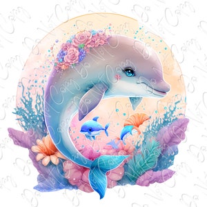 Dolphin, SUBLIMATION TRANSFER, Ready to Press Transfer, Beach Transfer ...