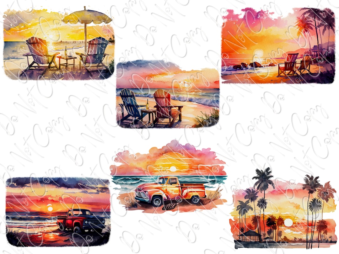 Beach, SUBLIMATION TRANSFER, Ready to Press Transfer, Beach Transfer ...