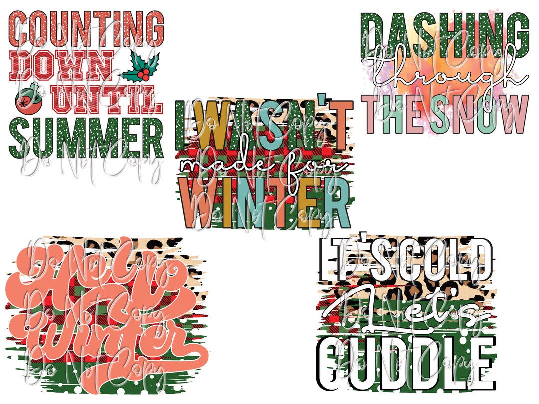 Cold, SUBLIMATION TRANSFER, Ready to Press Transfer, Christmas, Winter ...