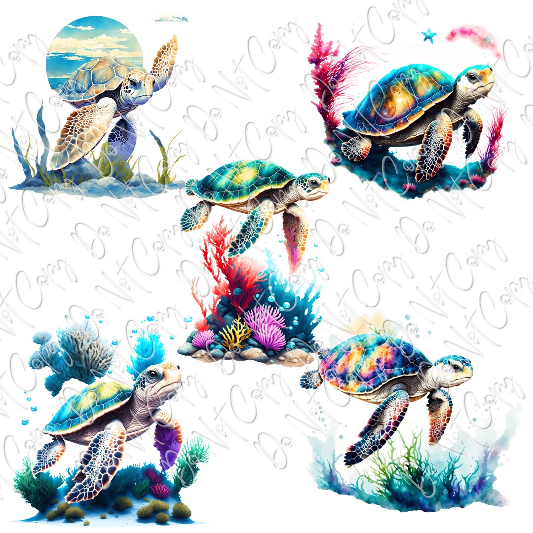 Sea Turtle, SUBLIMATION TRANSFER, Ready to Press Transfer, Beach ...