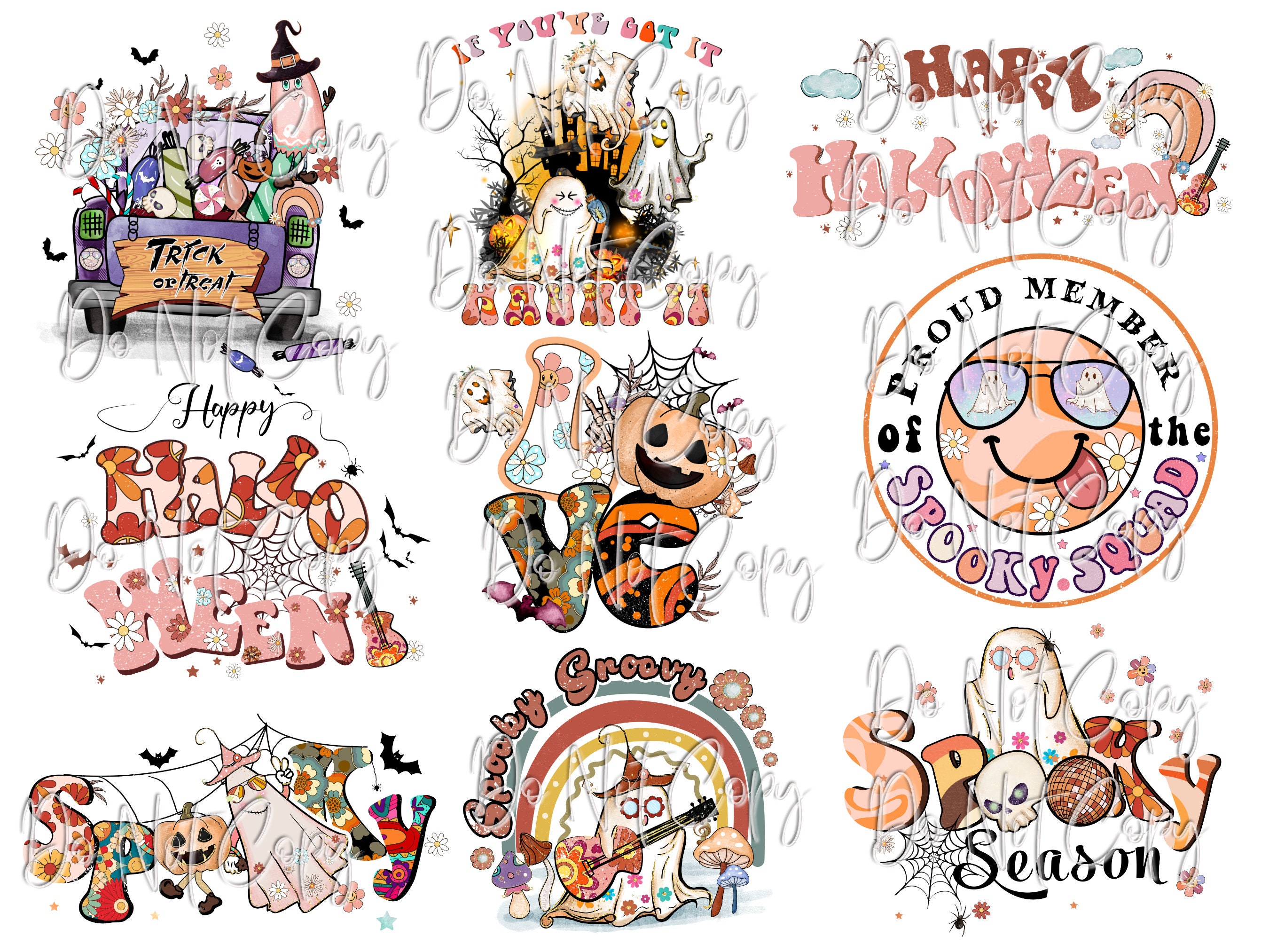 Ghost Hippie Halloween SUBLIMATION TRANSFER Ready to Press - Etsy