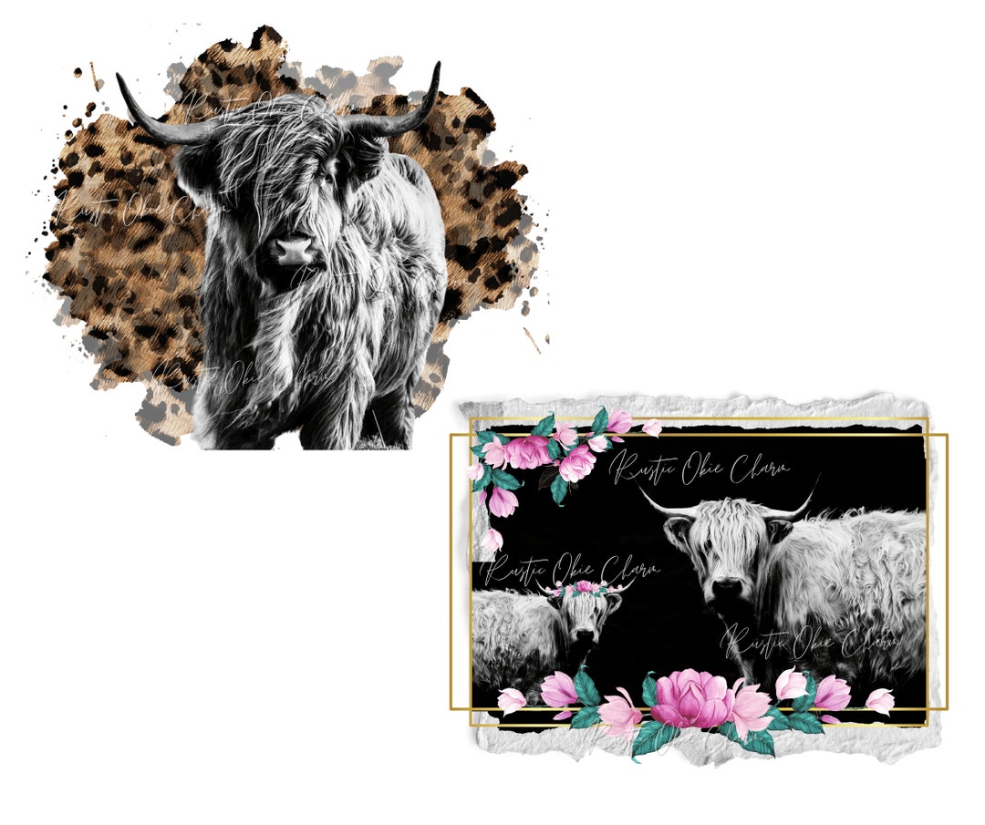 Cow SUBLIMATION TRANSFER, Ready to Press Transfer, Country Transfer ...