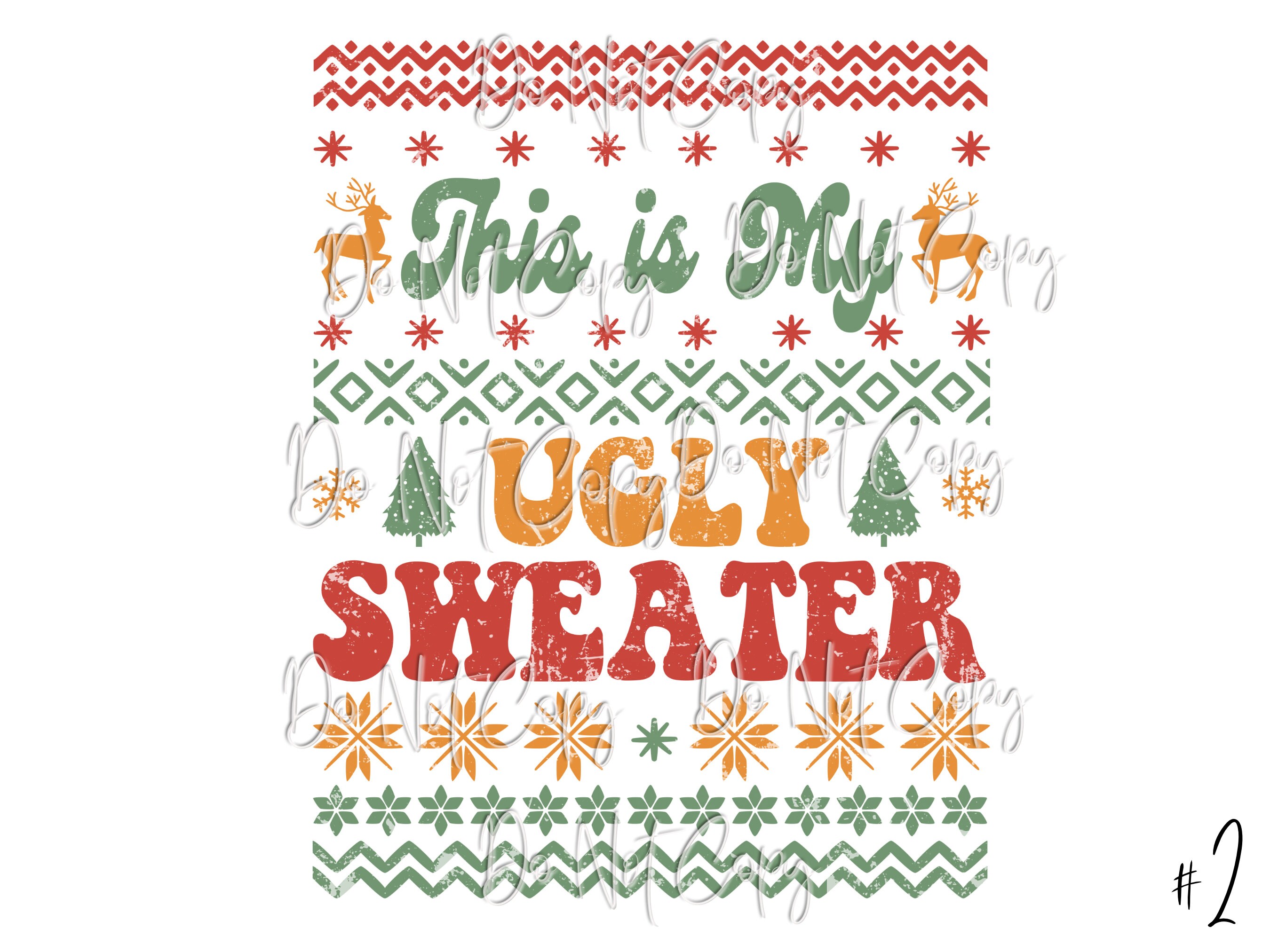 Ugly Sweater SUBLIMATION TRANSFER Ready to Press Transfer - Etsy