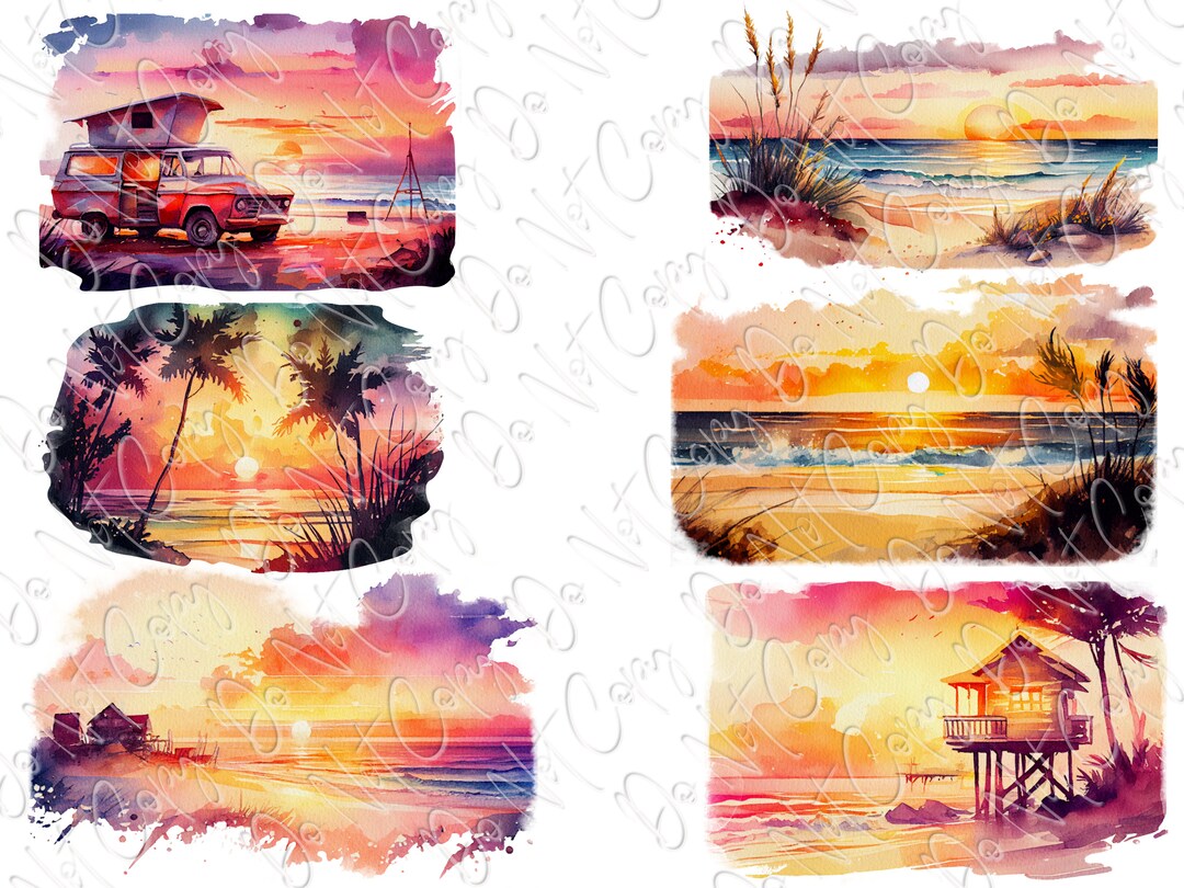 Beach, SUBLIMATION TRANSFER, Ready to Press Transfer, Beach Transfer ...