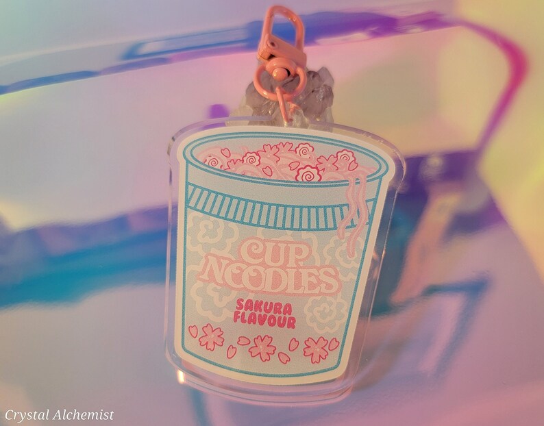 Kawaii Sakura Cup Noodles Pastel Key Chain - Etsy