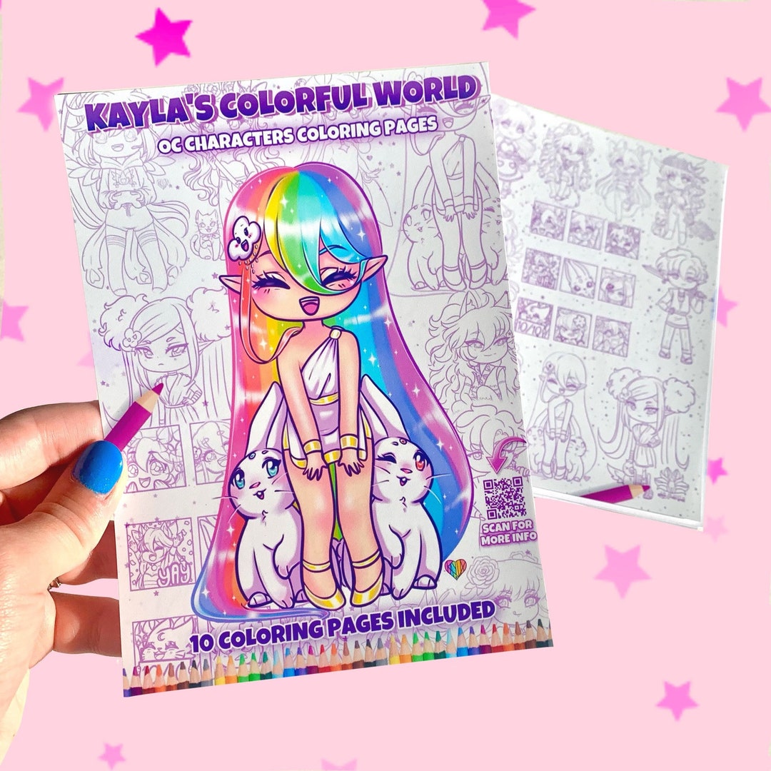 Kayla’s Colorful World OC Characters, 5x 7 Coloring Pages, Activities ...