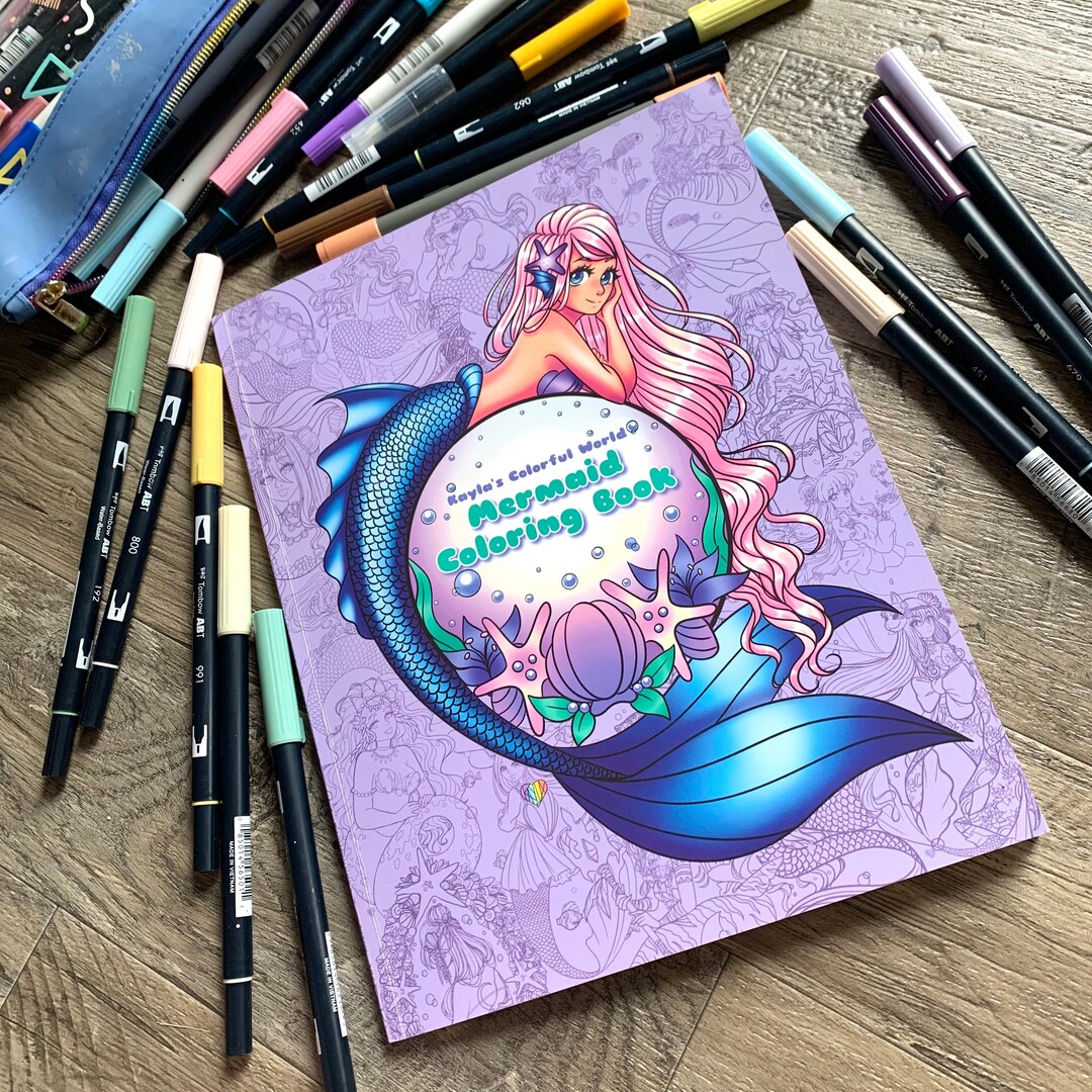 Kayla’s Mermaid Coloring Book, Mermaid Aesthetics, Adult Coloring Book ...