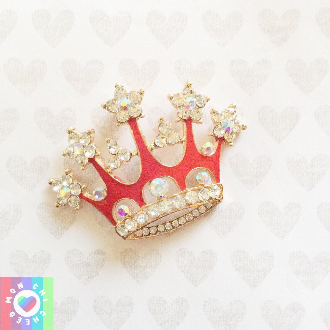 XL Red Princess Crown Alloy Metal Cabochon- 1 Pcs 45mn - Etsy