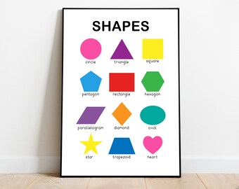Pre K Shapes Chart - Etsy