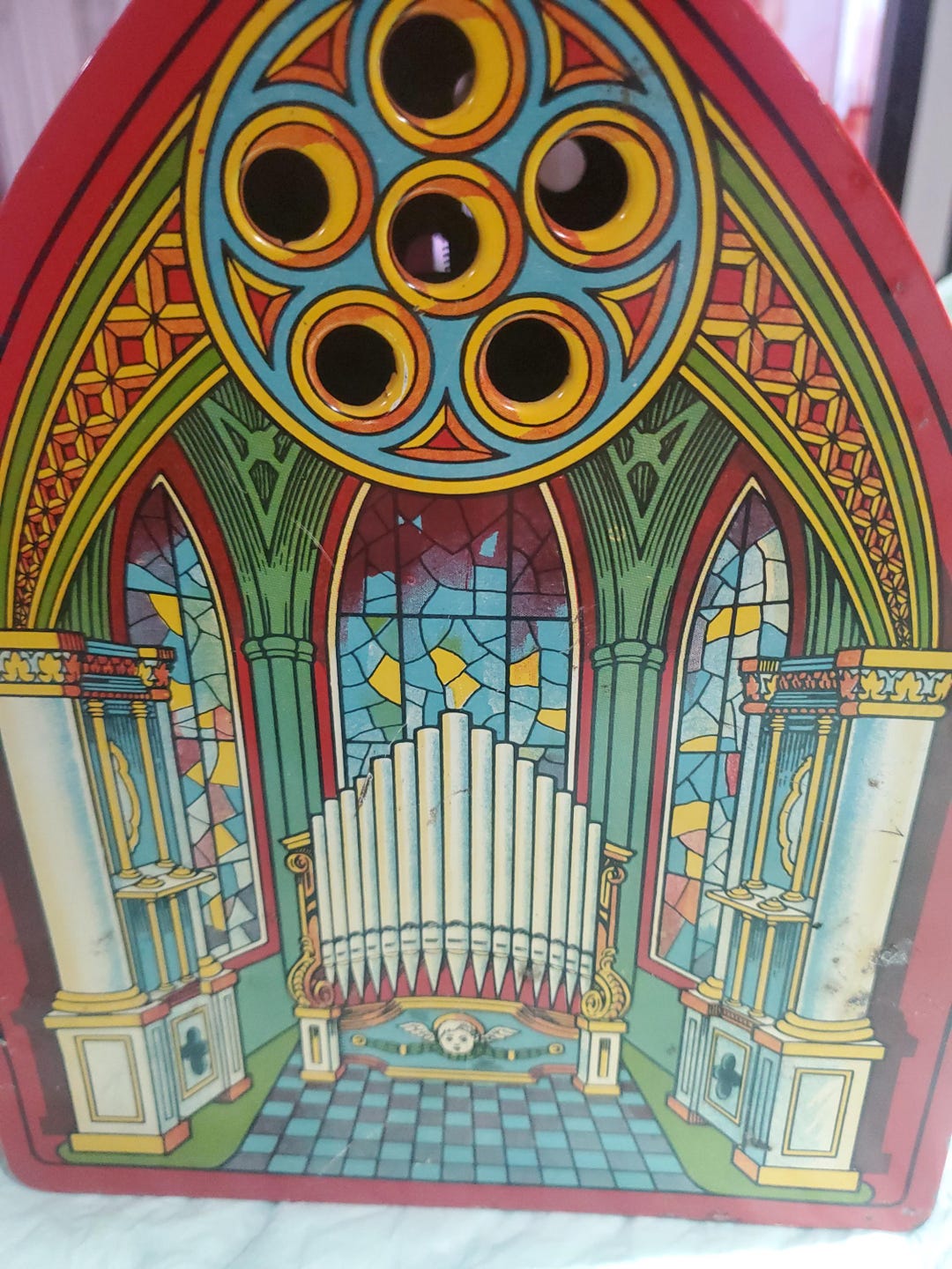 Vintage Chen Cathedral Tin Wind Up/ Crank Handle Toy - Etsy
