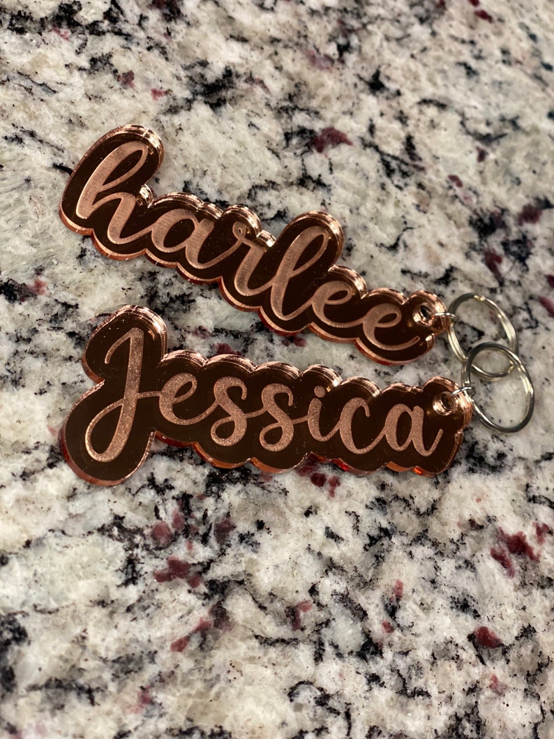 Mirrored Acrylic Keychains Personalized - Etsy