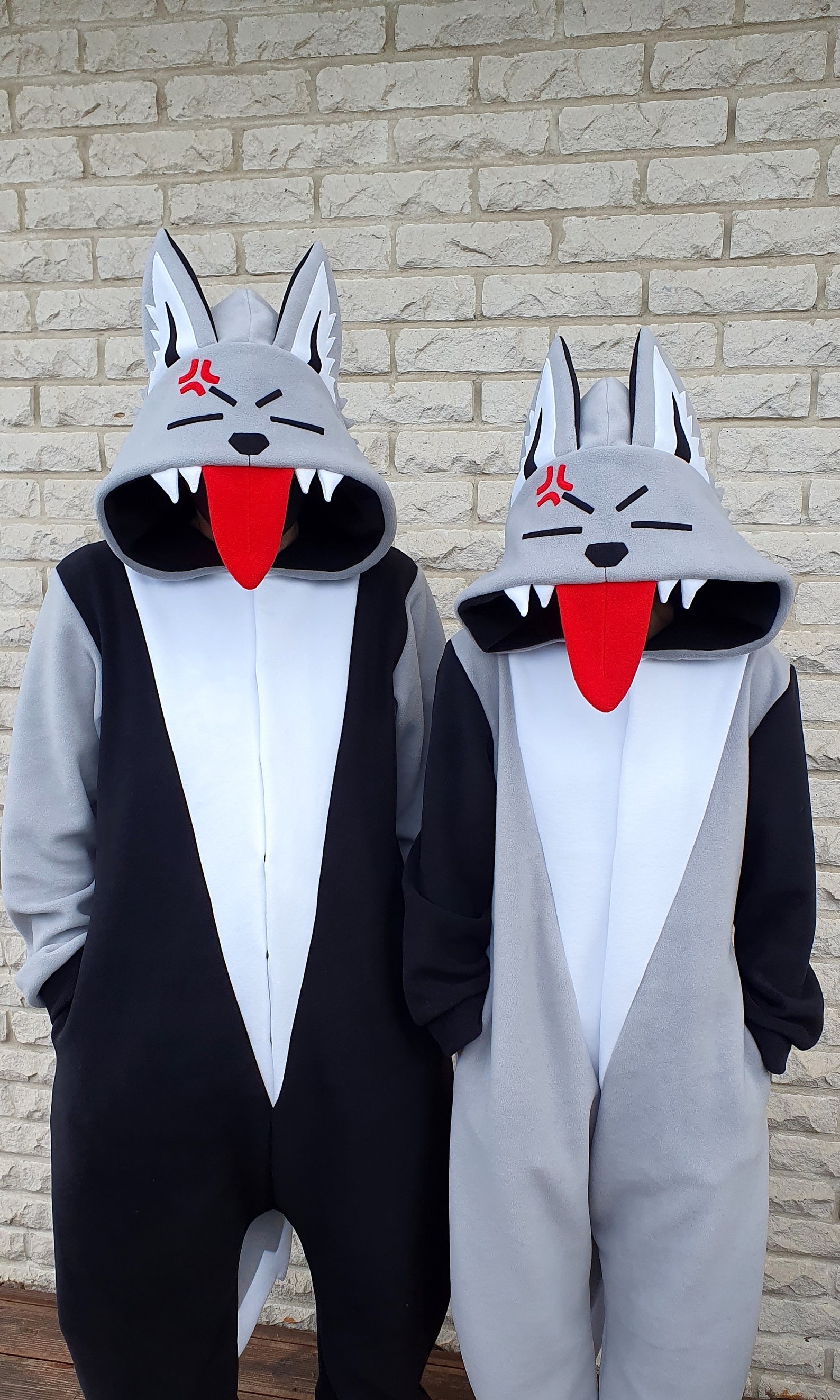 Handmade Grey Wolf Kigurumi Pajamas - Custom Furry Suit, Fursona Pjs ...