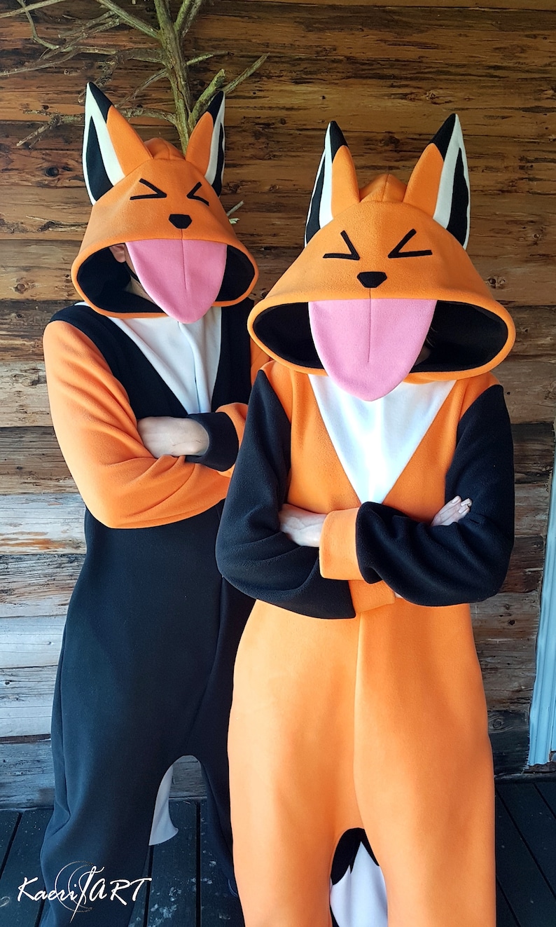 Handmade Orange Fox Kigurumi Pajamas - Custom Furry Suit, Fursona Pjs ...
