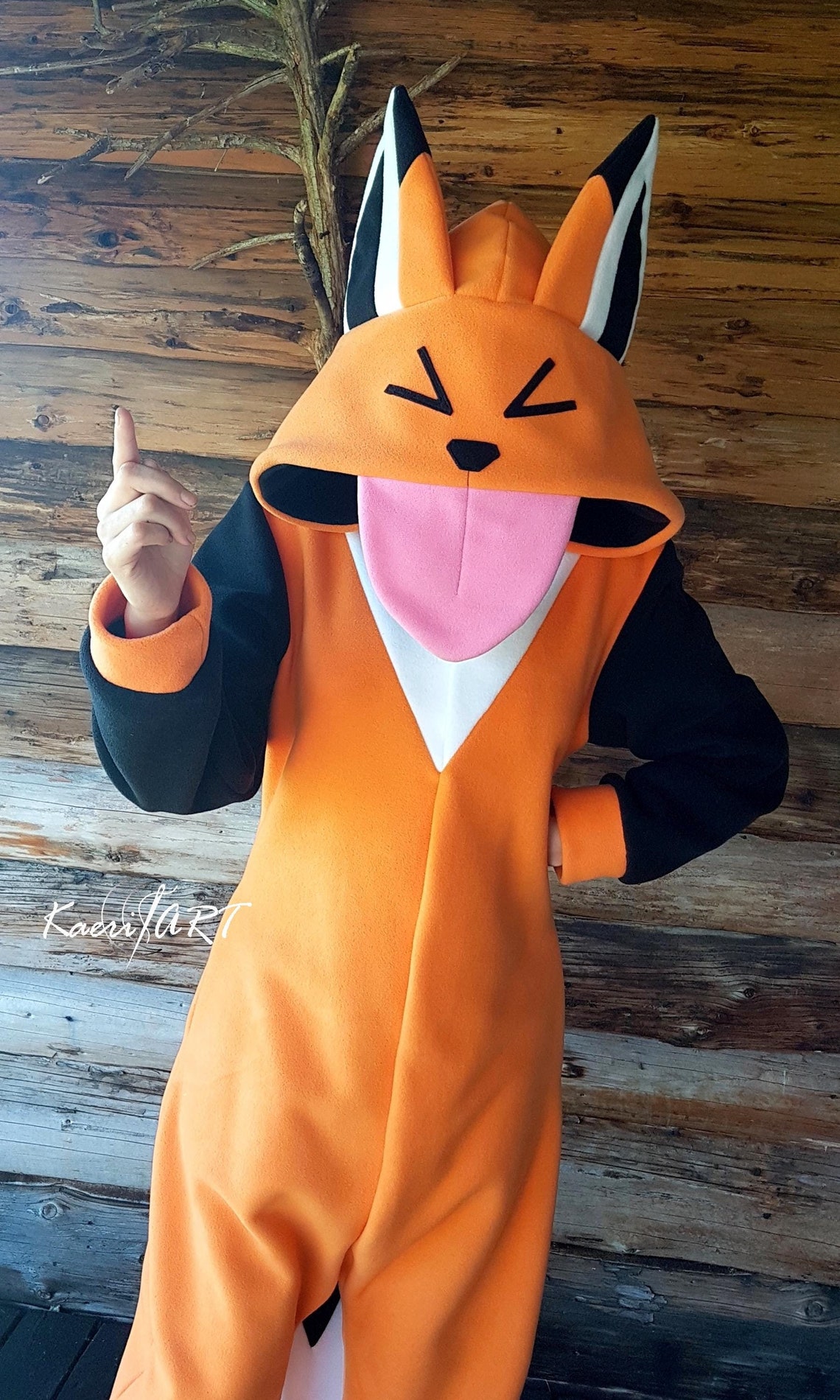 Handmade Orange Fox Kigurumi Pajamas - Custom Furry Suit, Fursona Pjs ...