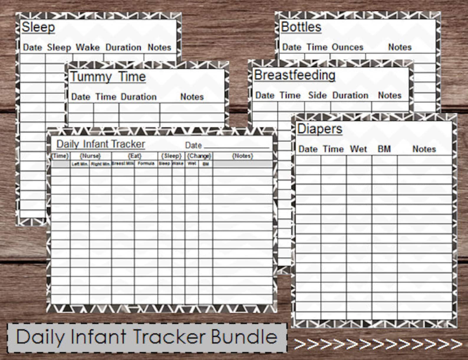 Daily Infant Tracker - Baby Bundle Planner - Sleep Schedule, Bottle ...