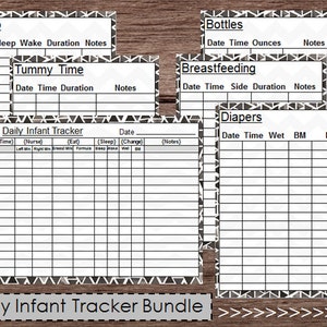 Daily Infant Tracker - Baby Bundle Planner - Sleep Schedule, Bottle ...