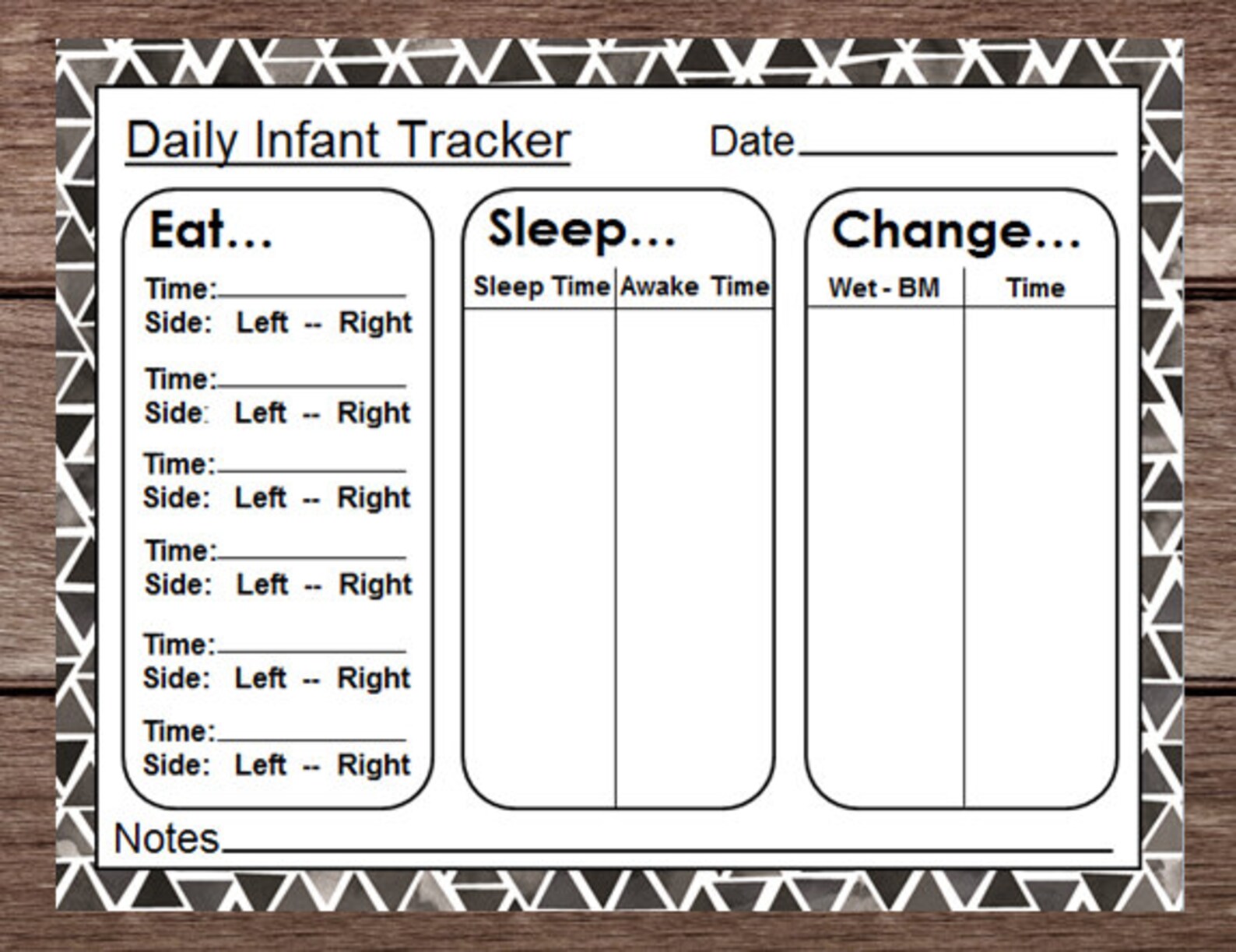 Eat Sleep Change Daily Infant Tracker Baby Planner Bottle Breastfeeding ...