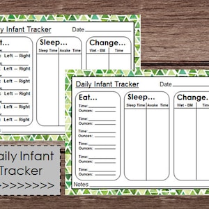 Eat Sleep Change Daily Infant Tracker - Baby Planner Bottle ...