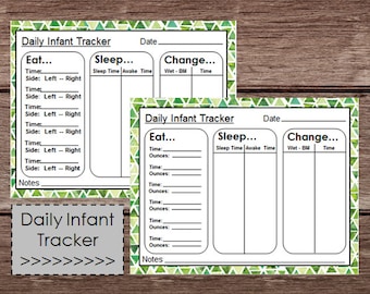 Eat Sleep Change Daily Infant Tracker - Baby Planner Bottle ...