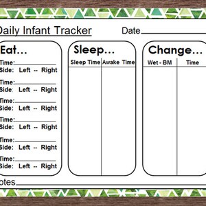 Eat Sleep Change Daily Infant Tracker - Baby Planner Bottle ...