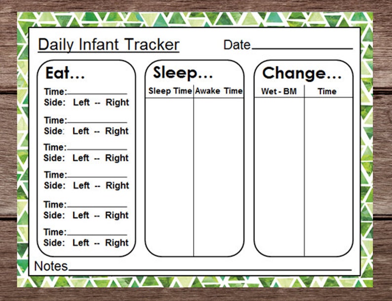 Eat Sleep Change Daily Infant Tracker - Baby Planner Bottle ...