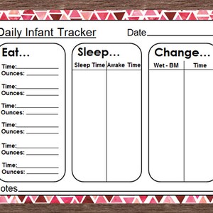 Eat Sleep Change Daily Infant Tracker - Baby Planner Bottle ...