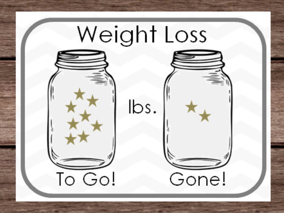 DIGITAL - Weight Loss Sticker Chart - Mason Jar Star Goal Lbs Pounds ...