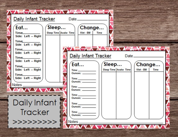 Eat Sleep Change Daily Infant Tracker - Baby Planner Bottle ...