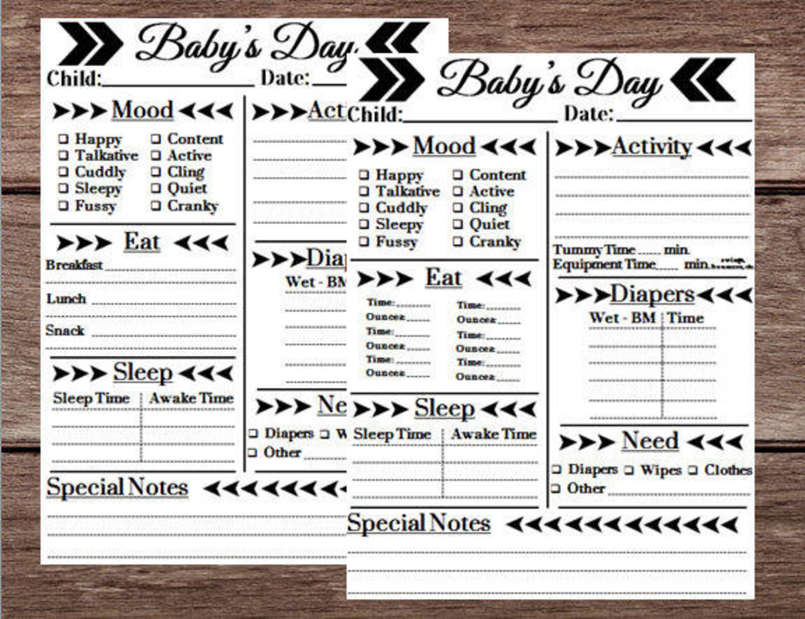 SALE Modern Baby's Day Daycare - Mood Eat Sleep Activity Daily Infant ...