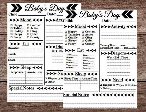 SALE Modern Baby's Day Daycare - Mood Eat Sleep Activity Daily Infant ...