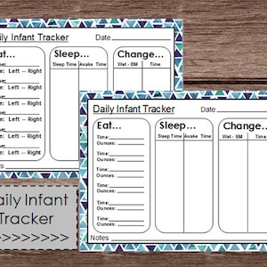 Eat Sleep Change Daily Infant Tracker - Baby Planner Bottle ...