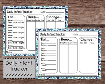 Eat Sleep Change Daily Infant Tracker - Baby Planner Bottle ...