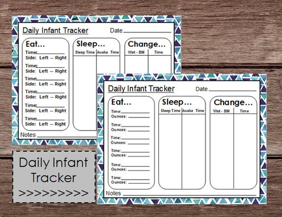 Eat Sleep Change Daily Infant Tracker - Baby Planner Bottle ...