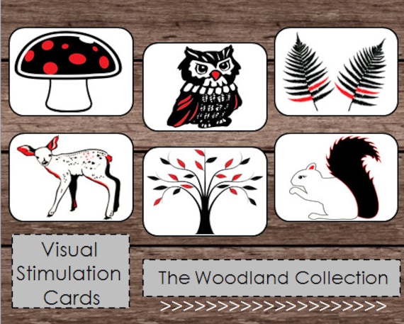 Black White Red High Contrast Baby Flash Cards - Montessori Waldorf ...