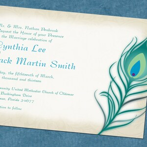 Peacock Invitation Digital Design Peacock Elegance Wedding - Etsy