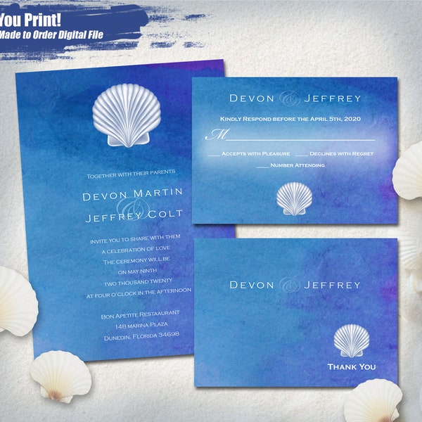 Seashell Invitations - Etsy