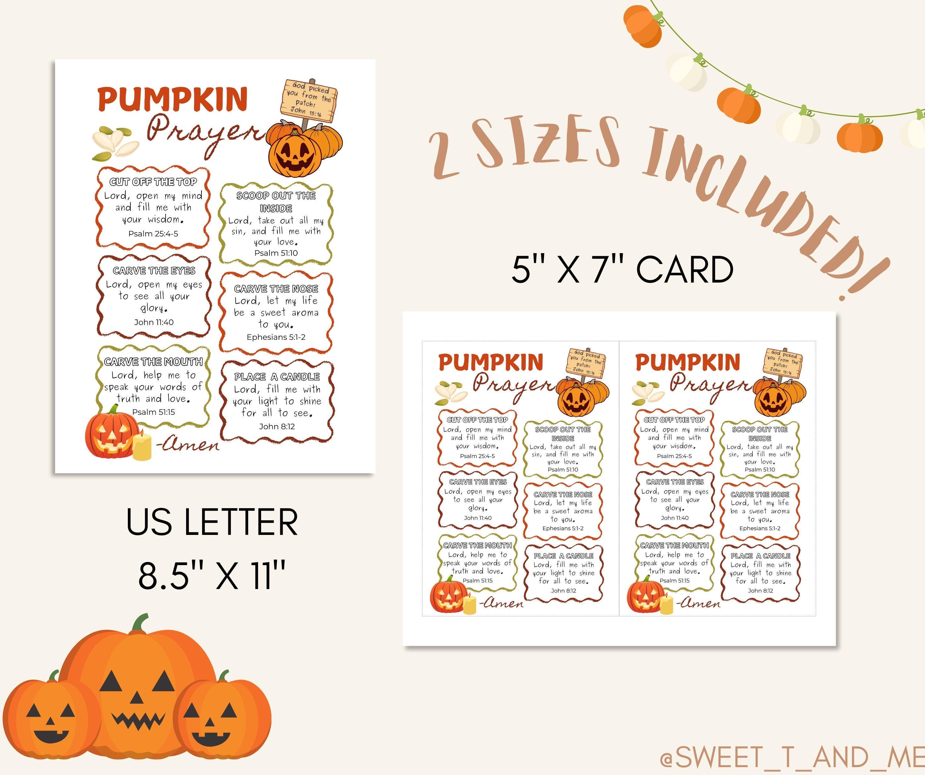 Pumpkin Prayer Carving Printable, Christian Halloween Craft for Kids ...
