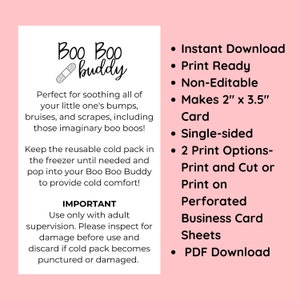 Boo Boo Buddy, Crochet Printable Tag, Non-editable PDF, Instant ...