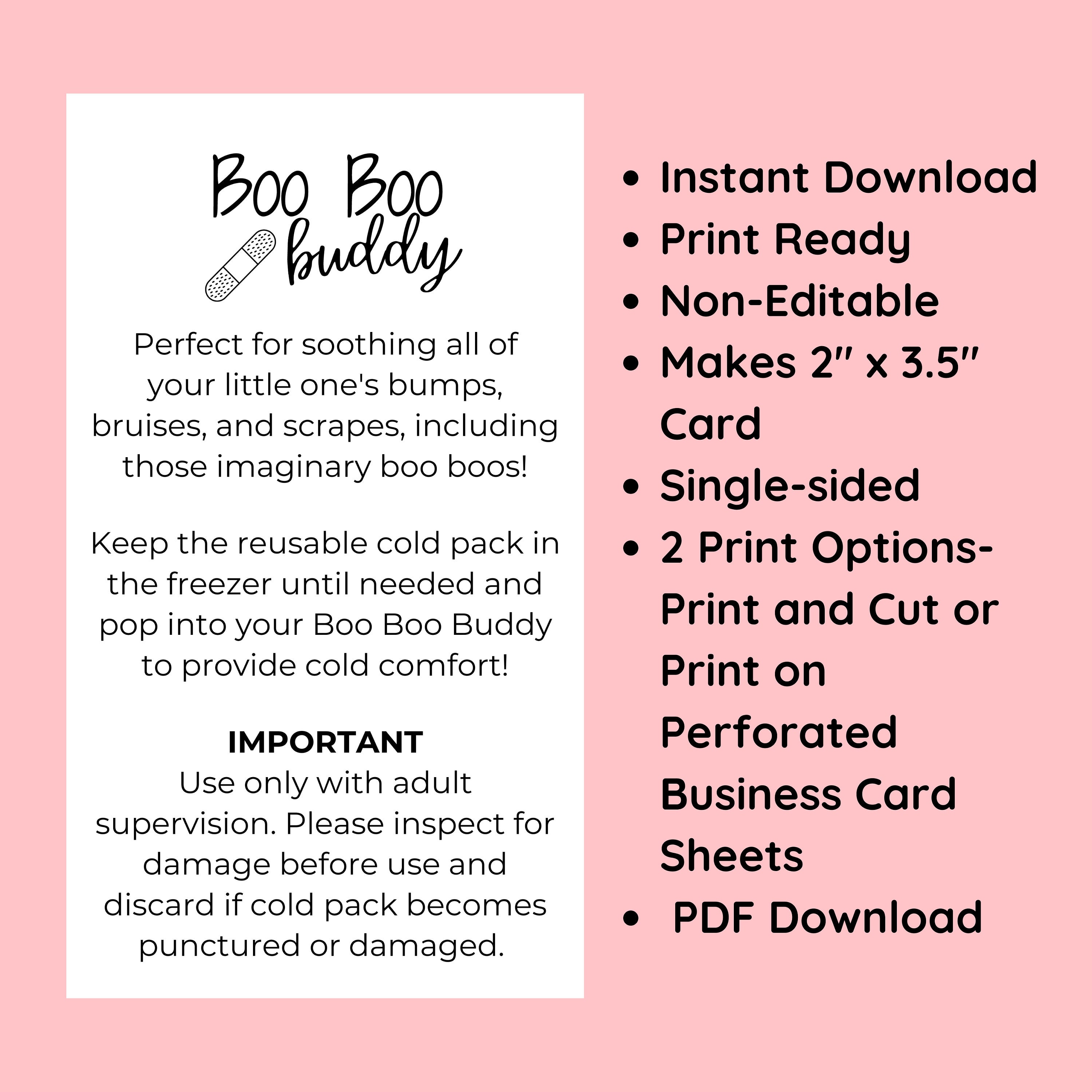 Boo Boo Buddy, Crochet Printable Tag, Non-editable PDF, Instant ...