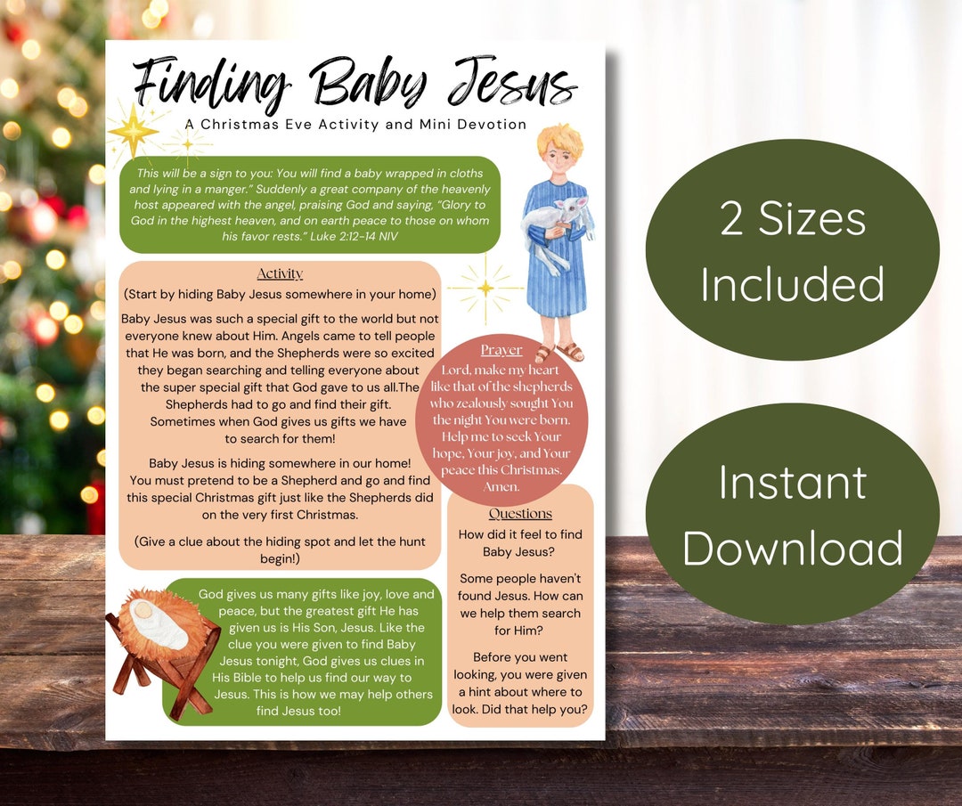 Find Baby Jesus Advent Activity, Christmas Devotional for Kids ...