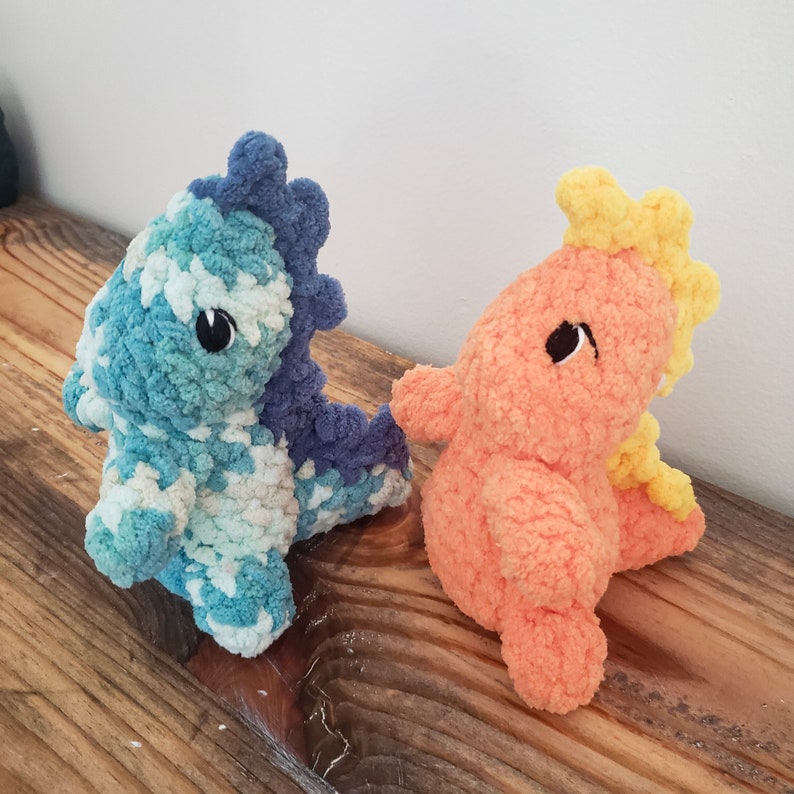 Baby Duffy Dino, Amigurumi Dinosaur, Crochet Dino Stuffie, Baby T Rex ...