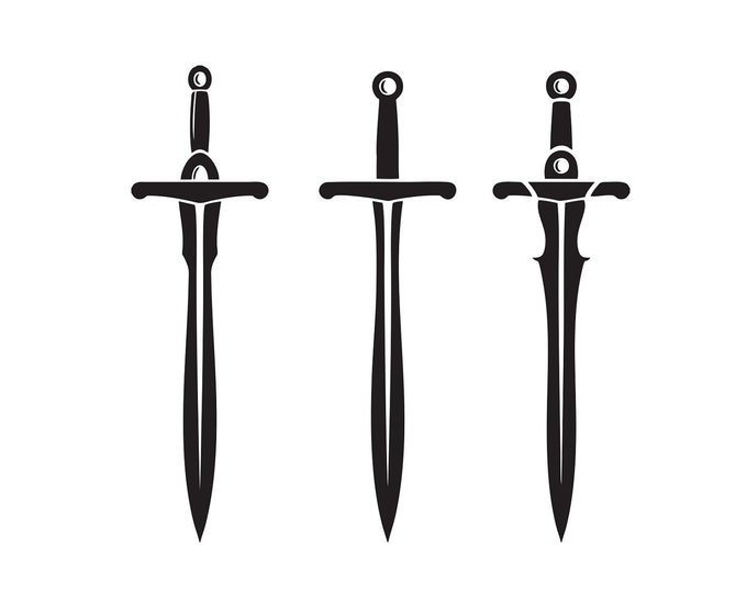 Swords SVG, CDR, .EPS, .ai, Png, Cut File, Iron On, Decals, Tumblers ...