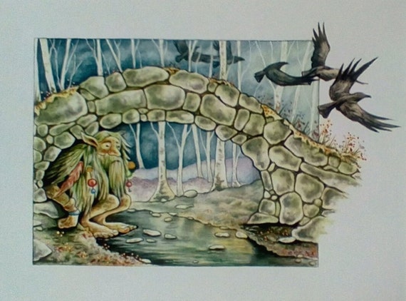 Bridge Troll Watercolour Limited Edition Giclee Print Angela - Etsy