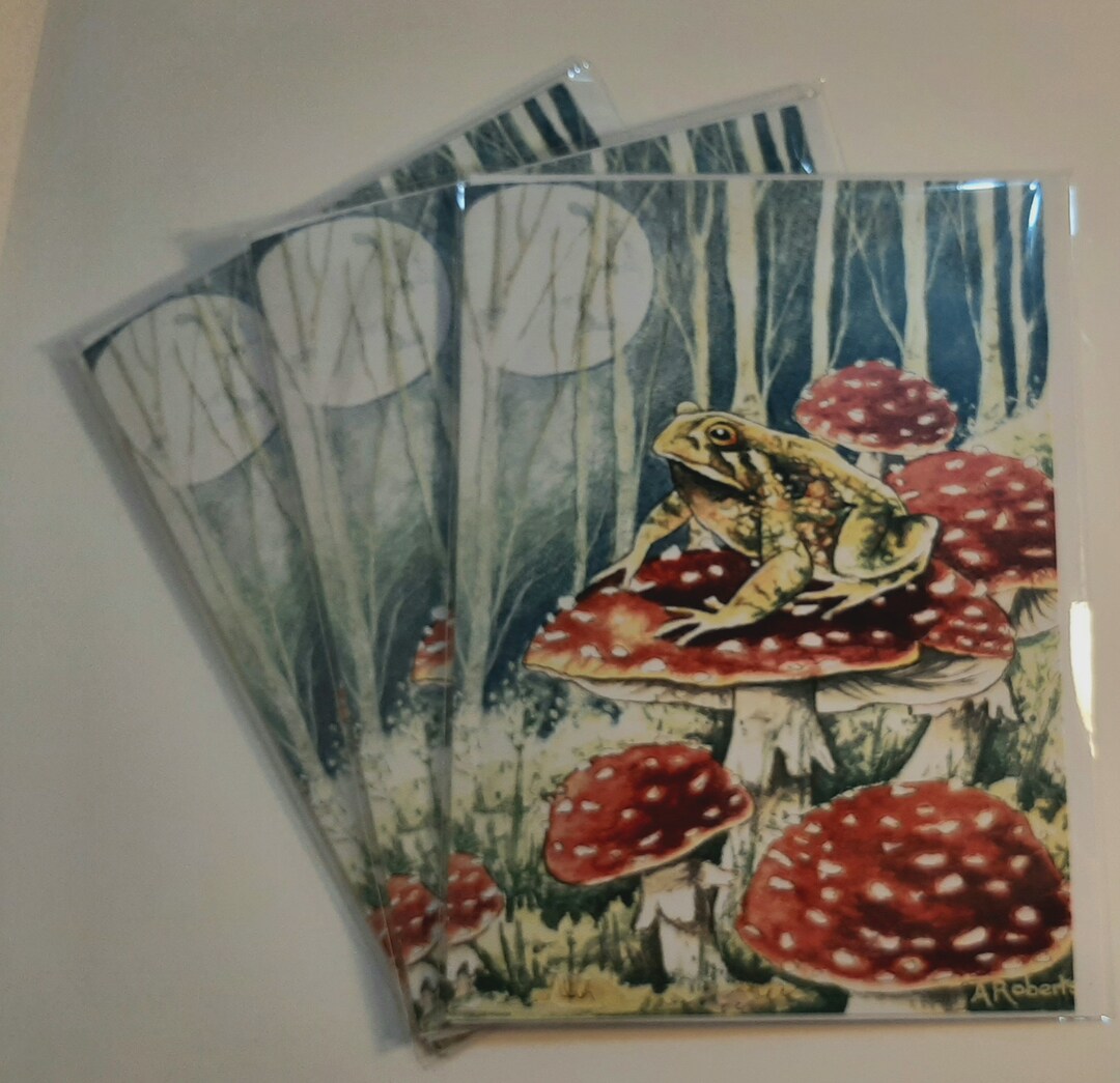 Toadstool Greeting Cards Pack of 3 - Etsy