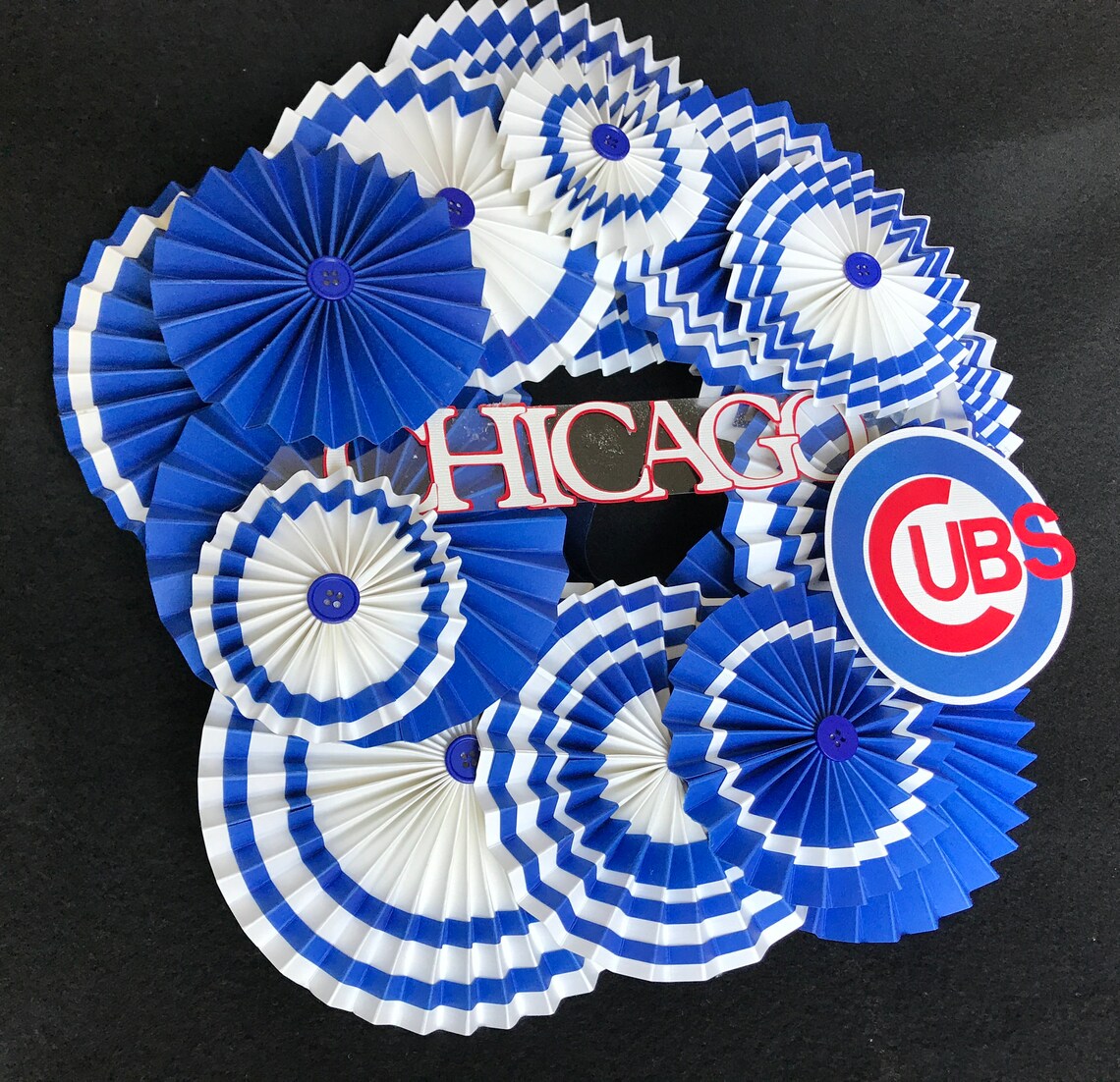 Chicago Cubs Paper Rosette Wreath - Etsy