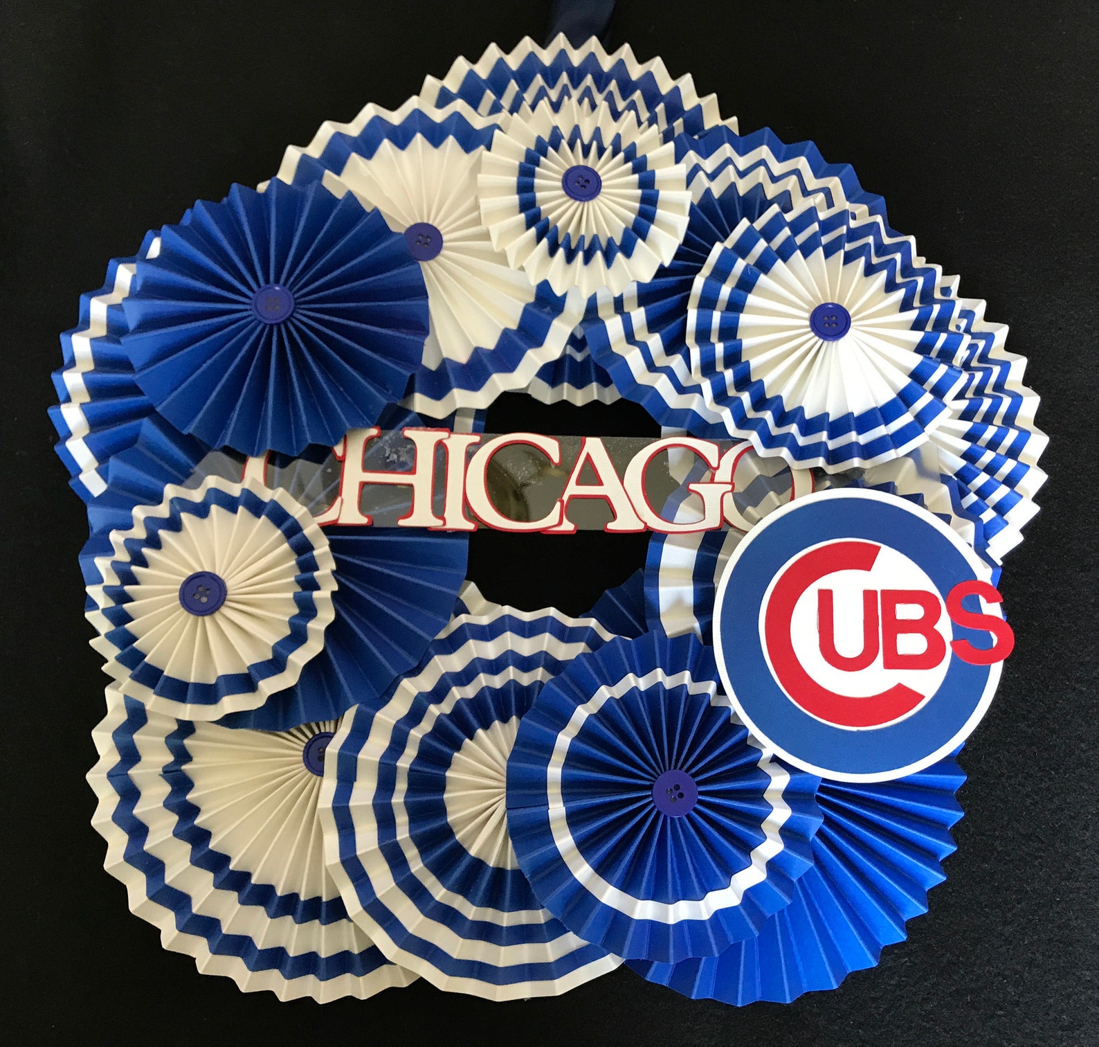 Chicago Cubs Paper Rosette Wreath - Etsy