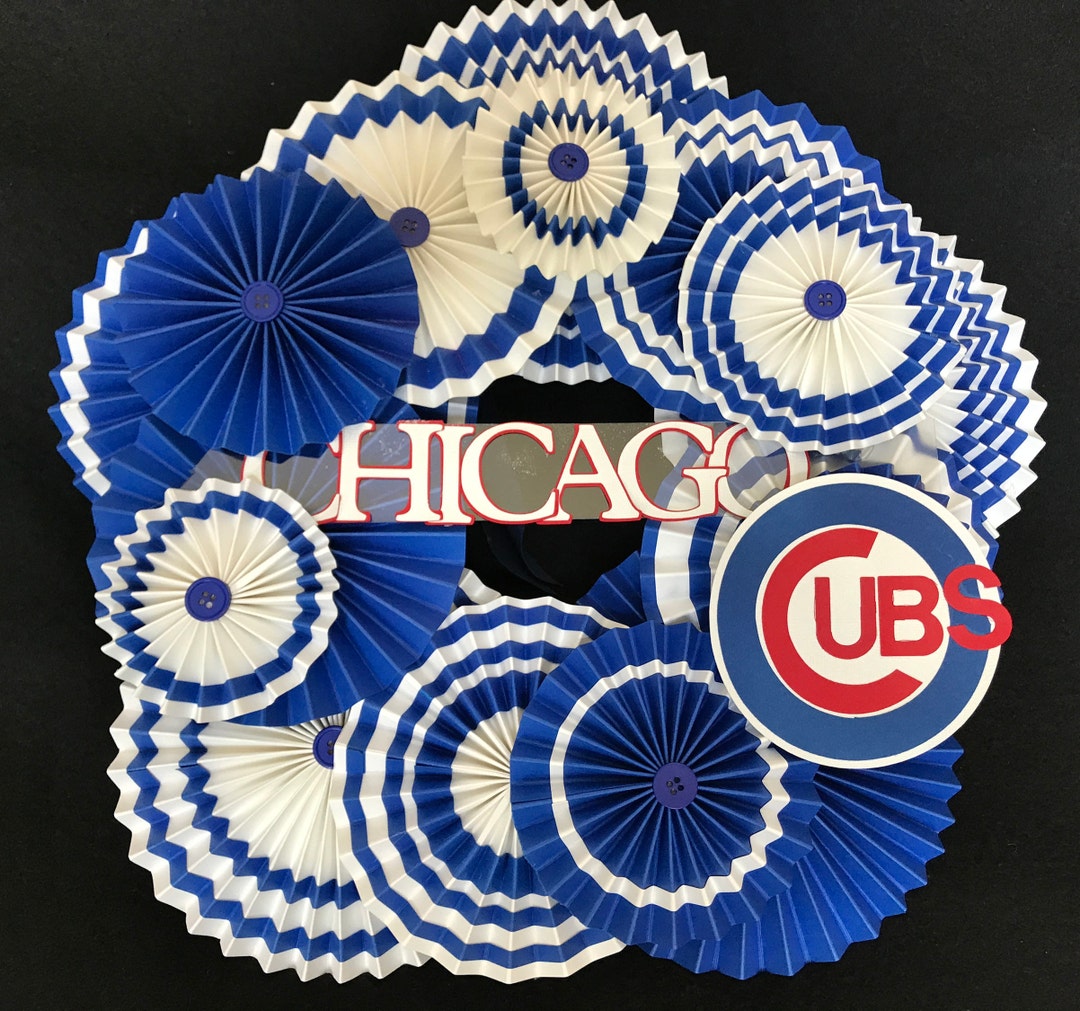 Chicago Cubs Paper Rosette Wreath - Etsy