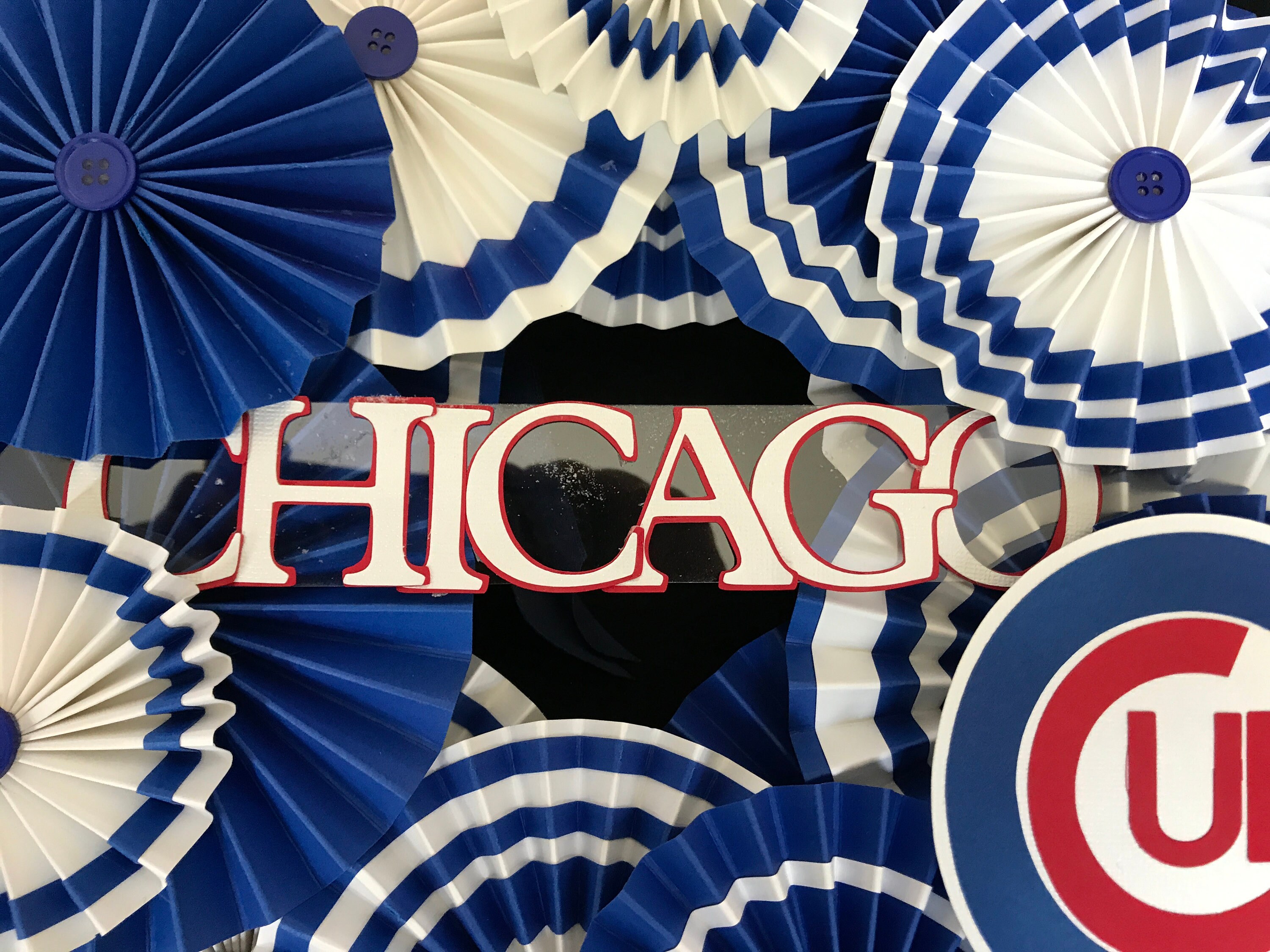 Chicago Cubs Paper Rosette Wreath - Etsy